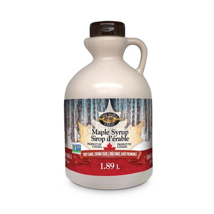 100% Pure Maple Syrup, Very Dark Colour, Strong Taste, Plastic Jug ...