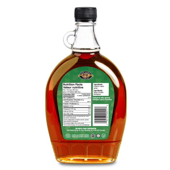 100% Pure Organic Maple Syrup Grade A, Amber Colour, Rich Taste ...
